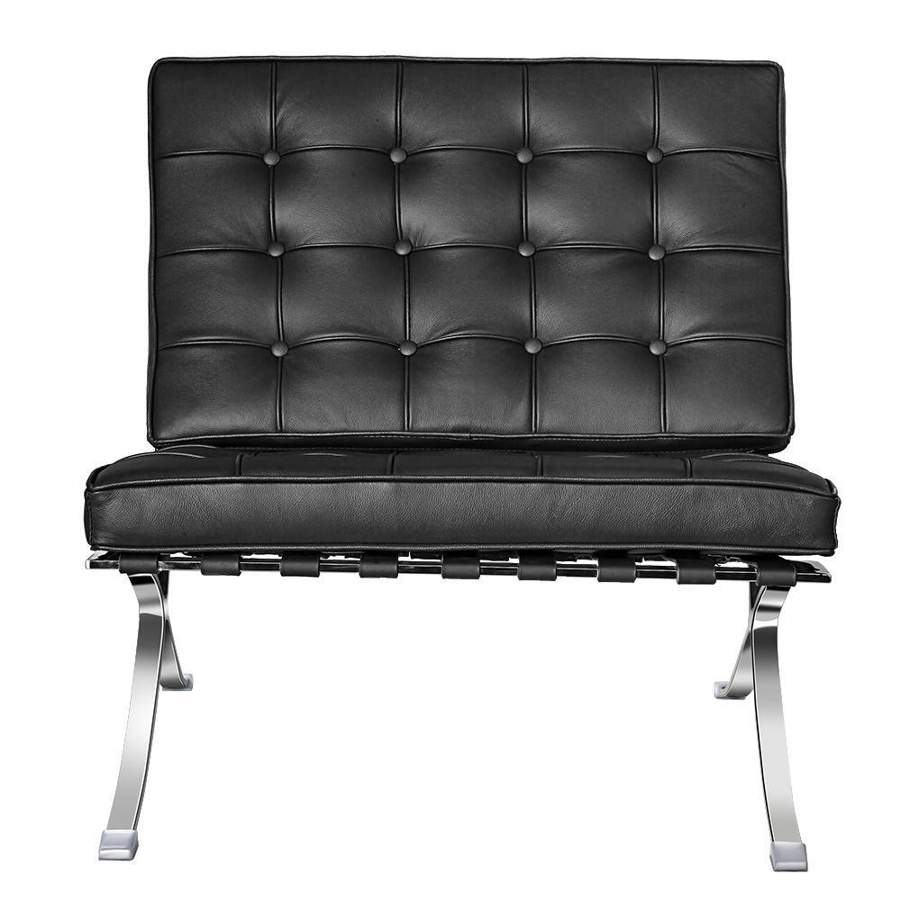 LY & S Collection Black Genuine Leather Foldable Lounge Chair HM531-FCH ...
