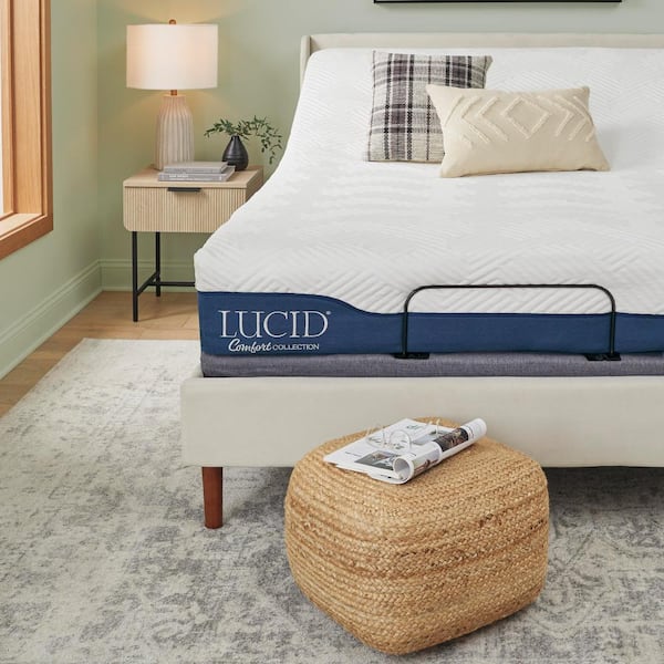 StyleWell Handale Ivory Queen Upholstery Mid Century Platform Bed XDL1008 BED The Home Depot