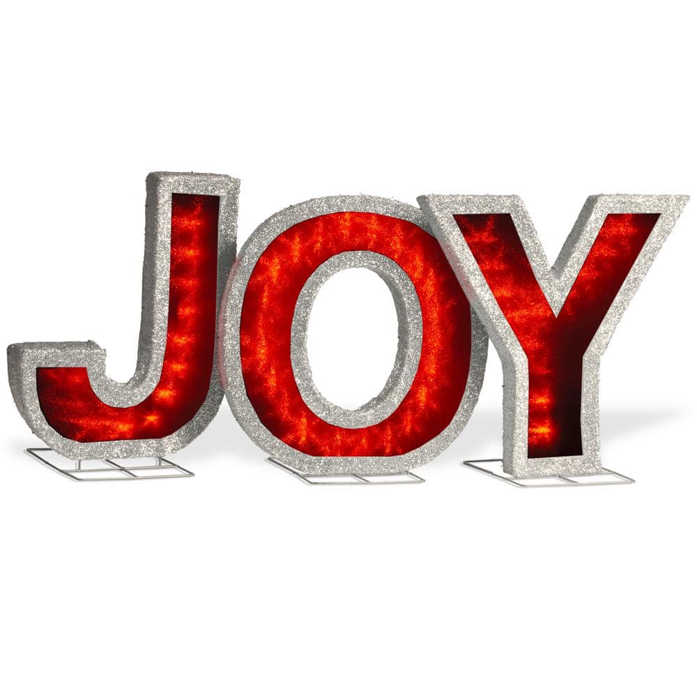 National Tree Company 18.5 in. JOY Sign with LED Lights DF-000021X ...