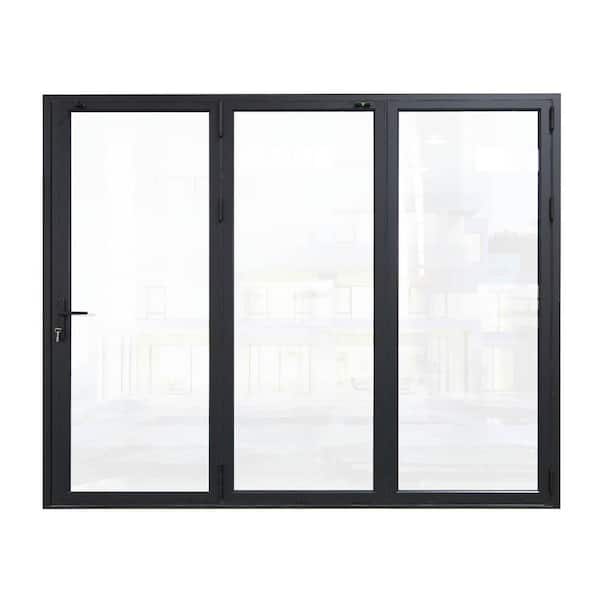ATVIO Matte Black Left to Right Out-Swing Thermal Break Aluminum ...