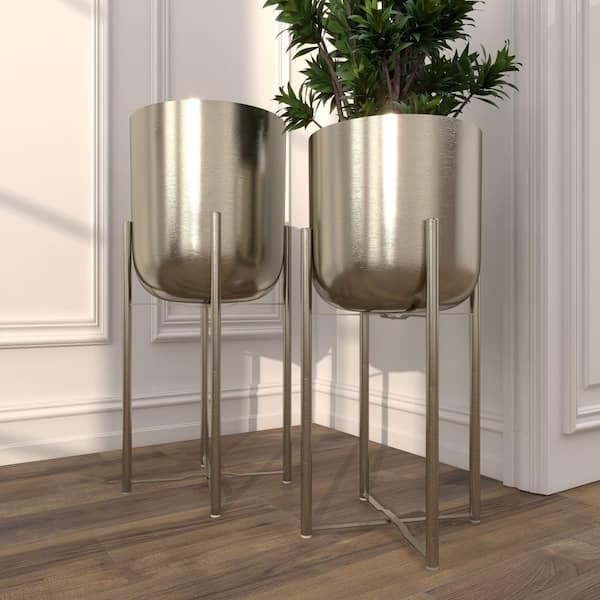 Silver plant table store