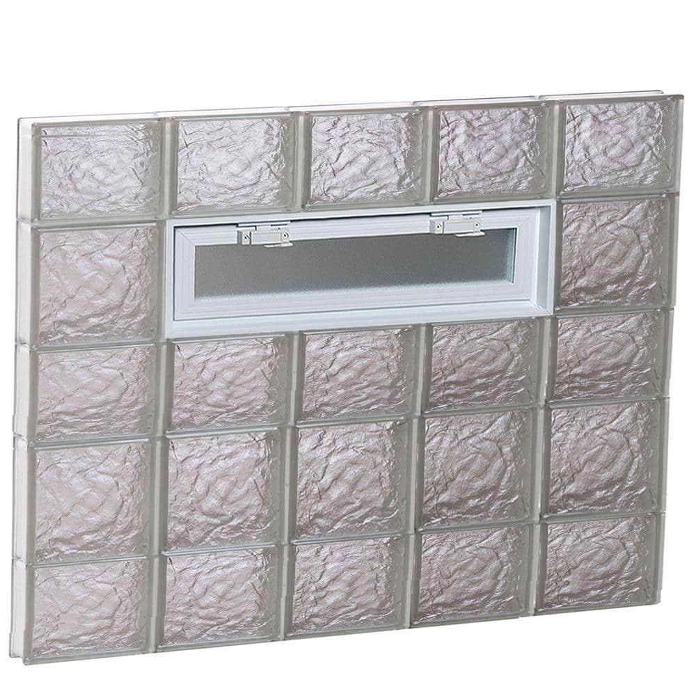 Clearly Secure 38.75 in. x 32.75 in. x 3.125 in. Frameless Ice Pattern ...