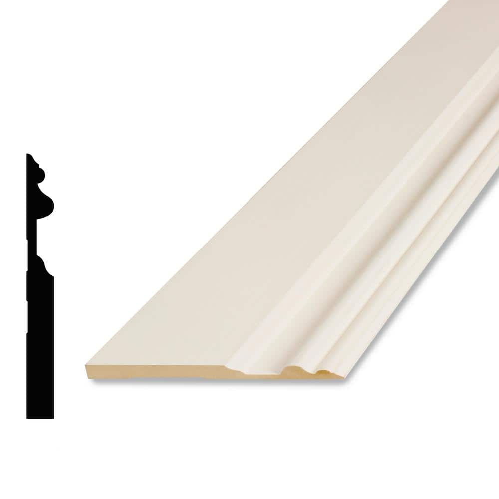 Alexandria Moulding Pro Pack 3/4 in. x 7 in. x 96 in. Primed White MDF ...