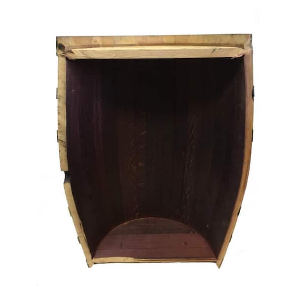 Buy 26 in. W x 35 in. H Lacquer Oak Wood Split Wine Barrel Stand Online ...