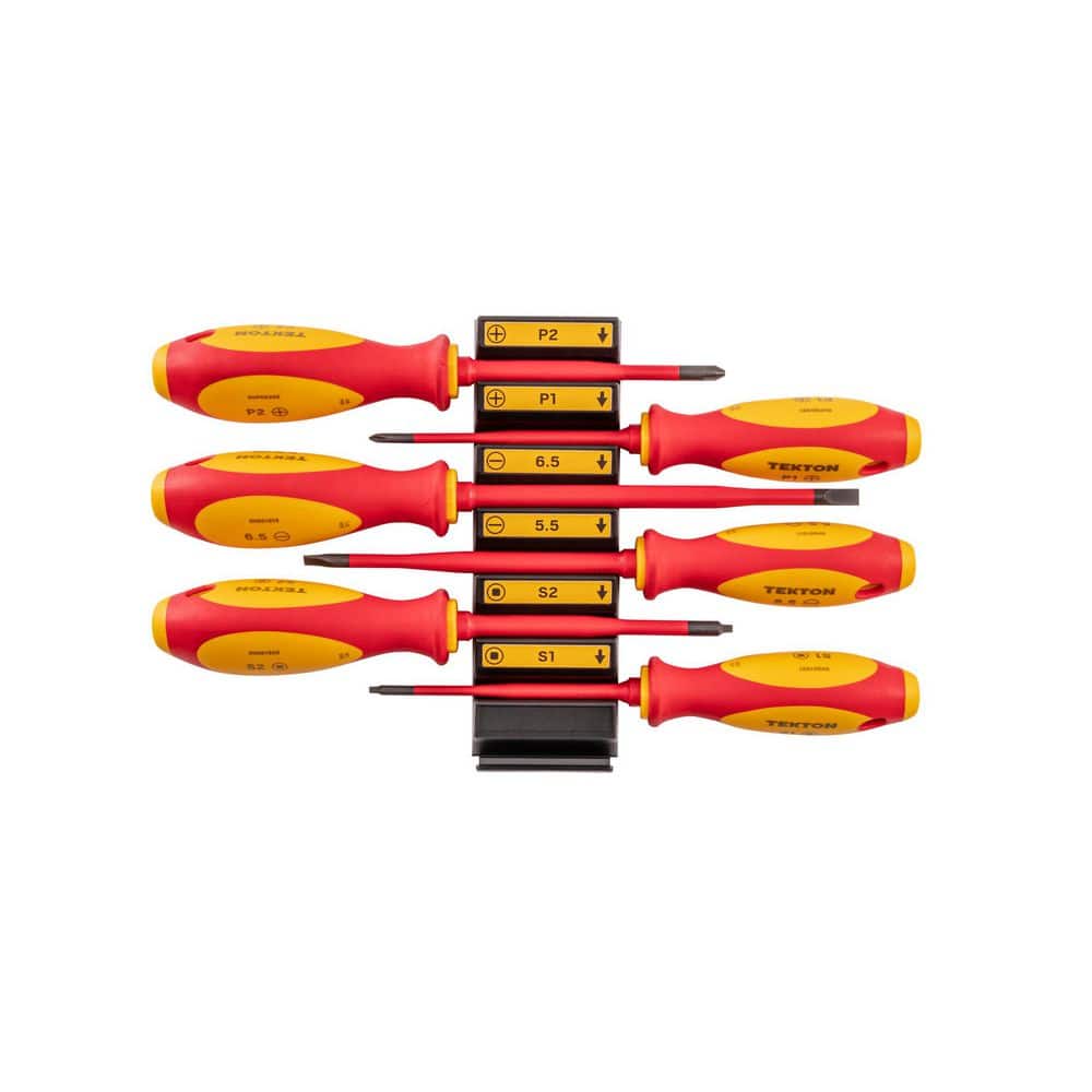 TEKTON Phillips, Slotted, Square Insulated Screwdriver Set with Modular ...