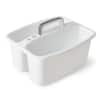 Large Home Divided Storage Tote Caddy, White w/Gray Carry Handle 91478 ...