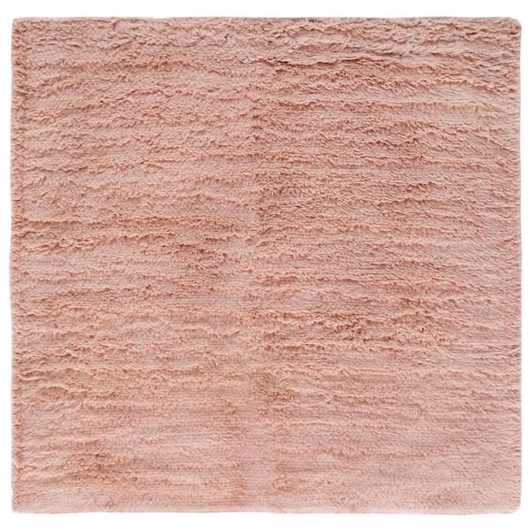 SAFAVIEH Casablanca 6 ft. x 6 ft. Pink Flokati Solid Color Square Area ...