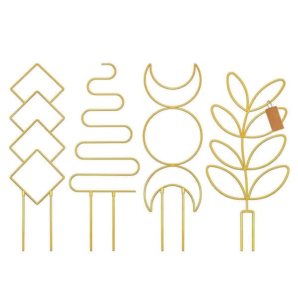 23.6 in. Gold Metal Plant Trellis, Trellis for Potted Climbing Plants ...