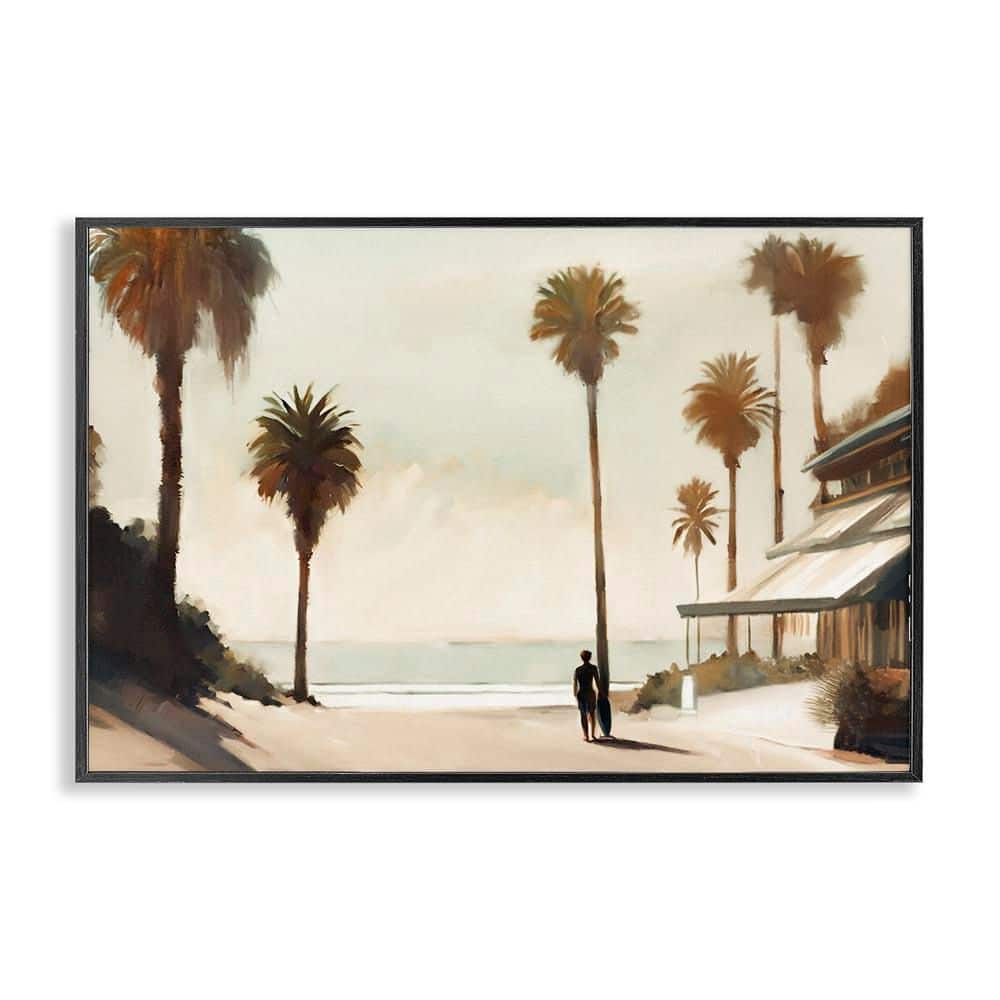Stupell Industries Tropical Cafe Del Mar by Noah Bay Black Framed Nature Giclee Art Print 12 in ...