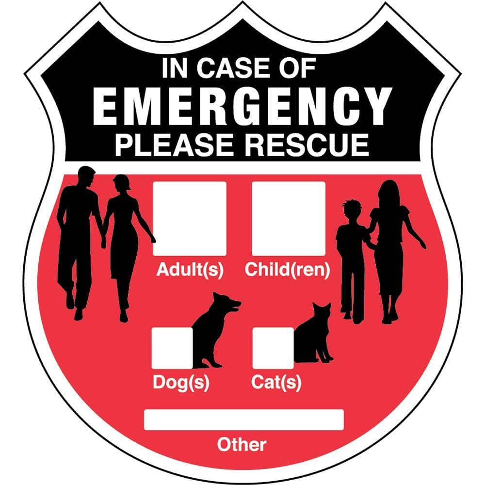 HY-KO 4 in. x 4 in. Vinyl Emergency Rescue Sign HSV-204 - The Home Depot