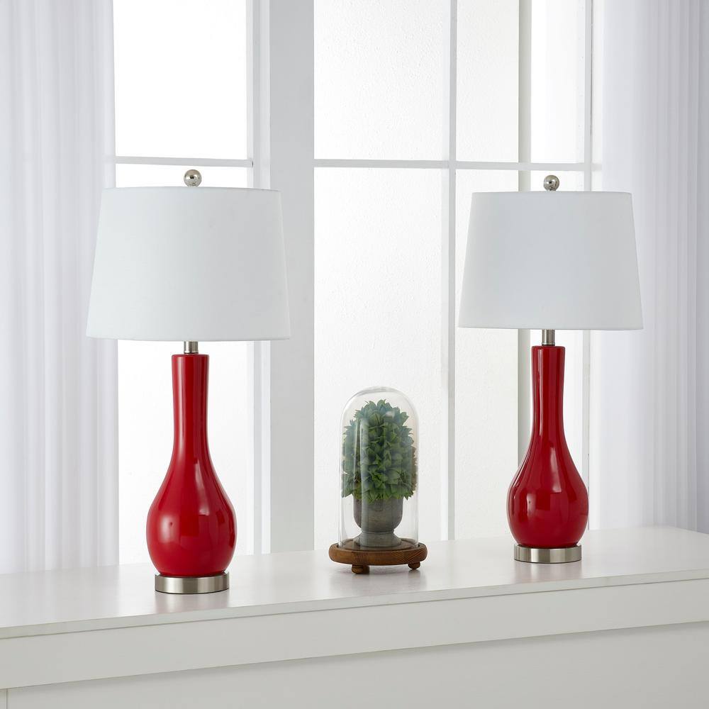 Maxax Sacramento 28 .5" Red Table Lamp Set with USB (Set of 2) T56-RD ...
