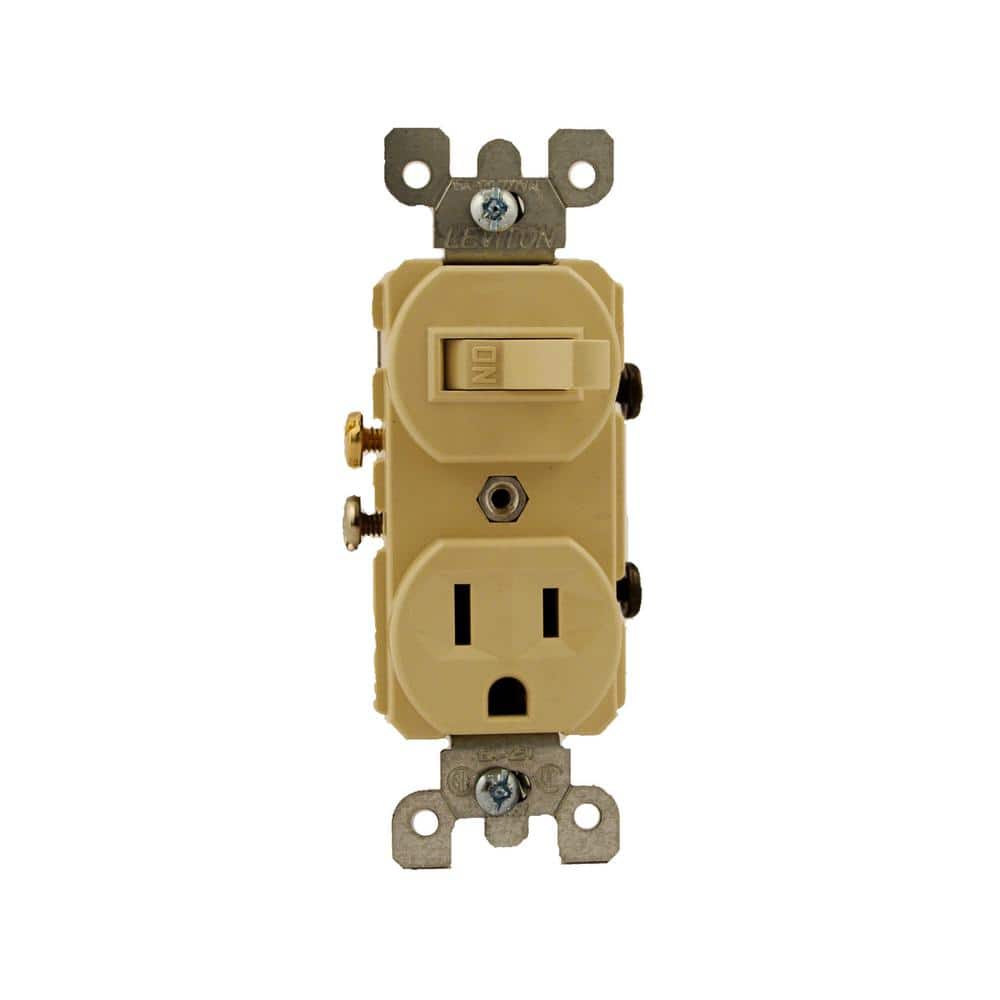 Leviton 15 Amp Commercial Grade Combination Single Pole Toggle Switch ...
