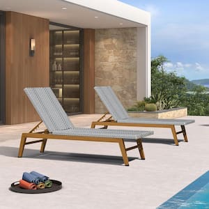 PURPLE LEAF Oversized 2-Pieces Mixed Woven Rattan Aluminum Adjustable ...