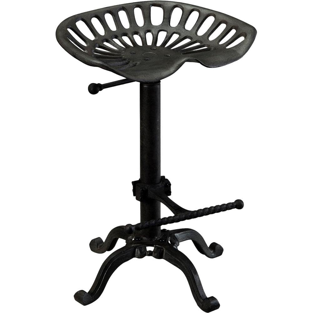 Carolina Chair & Table Tractor Seat Stool 24 in. Black Backless Metal ...