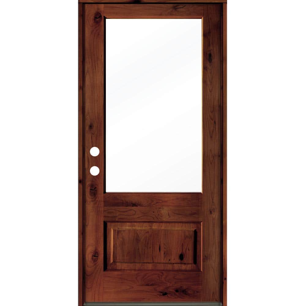 Krosswood Doors 36 in. x 80 in. Knotty Alder Right-Hand/Inswing 3/4 ...