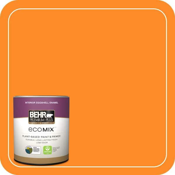 BEHR PREMIUM PLUS 1 qt. #S-G-280 Mango Madness Eggshell Enamel EcoMix ...