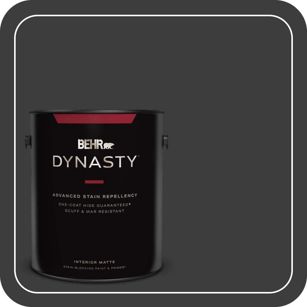 BEHR DYNASTY 1 gal. #PPF-59 Raven Black Matte Interior Stain-Blocking ...