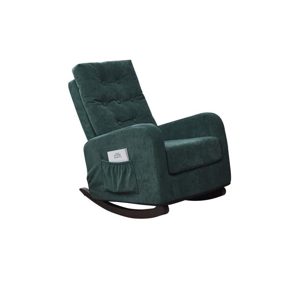 URTR Green Velvet Fabric Rocking Chair Folding Sofa Japanese Tatami ...