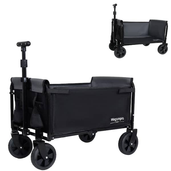 3 cu. ft. Steel All-in-One Convertible Folding Garden Cart with Bench ...