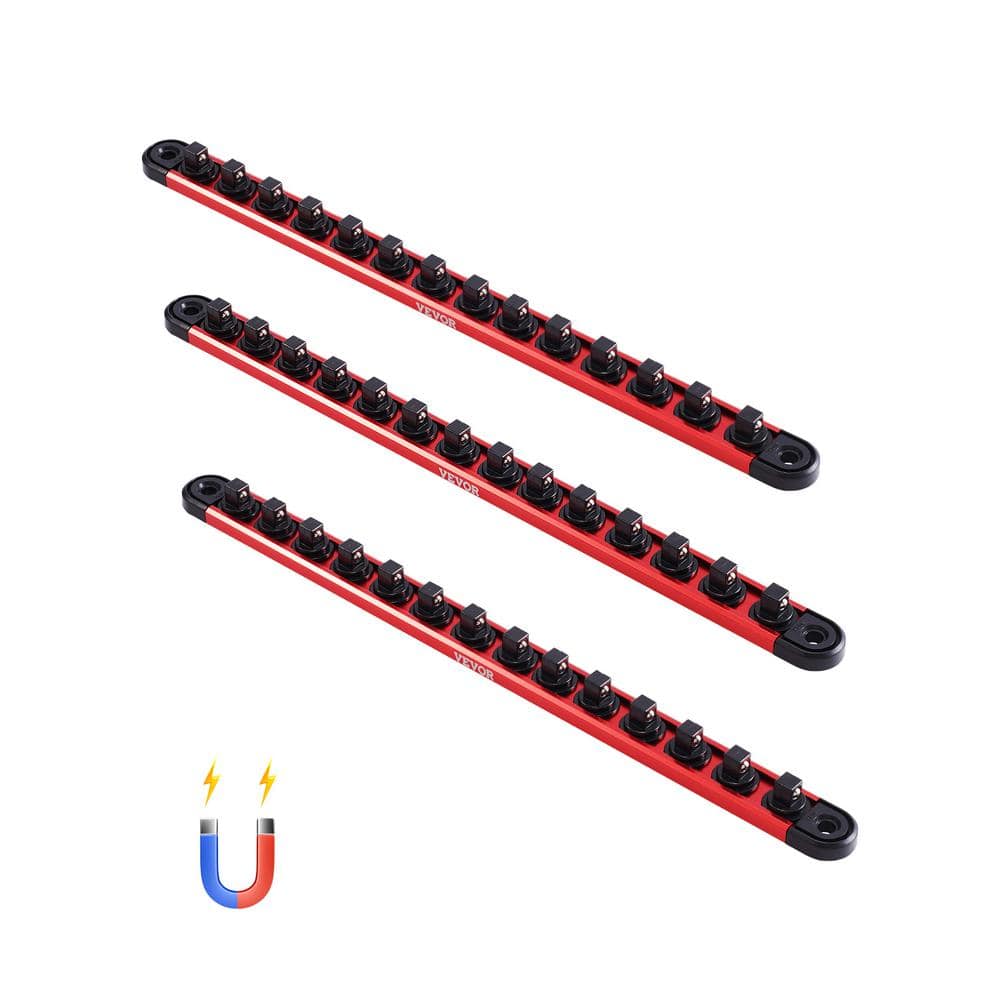 VEVOR Socket Organizer Rail Set, 3 Pieces Metric and SAE Aluminum ...