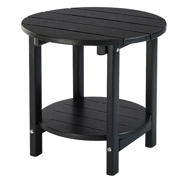 Black Round Plastic Outdoor Side Table L0BPSFGC63 - The Home Depot