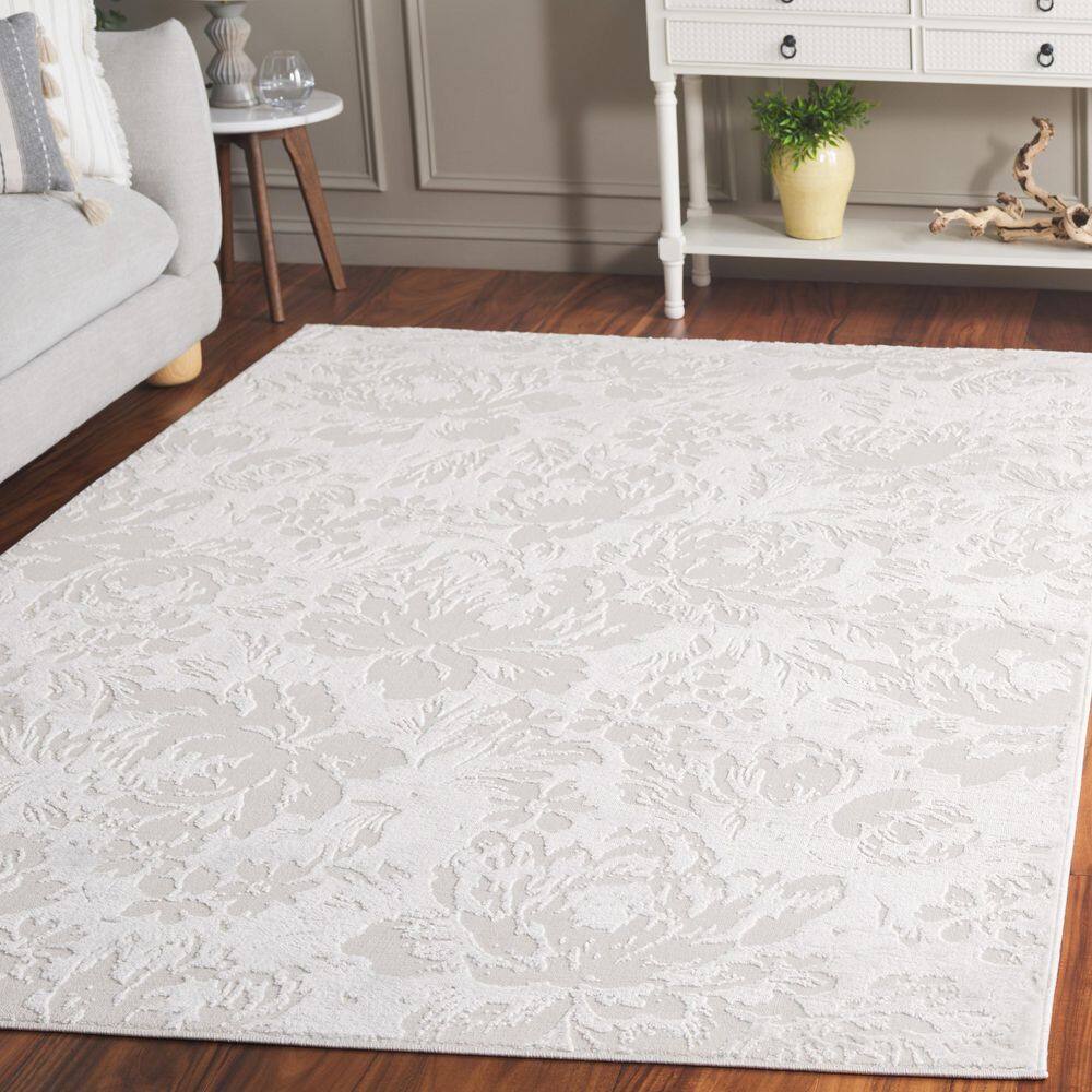 SAFAVIEH Saylor 5 ft. x 8 ft. Ivory Solid Leaf Area Rug SAY128A-5 - The ...