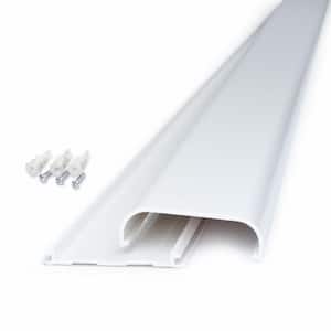 Commercial Electric 5 ft. 1/4 Round Baseboard Cord Channel, White A60 ...