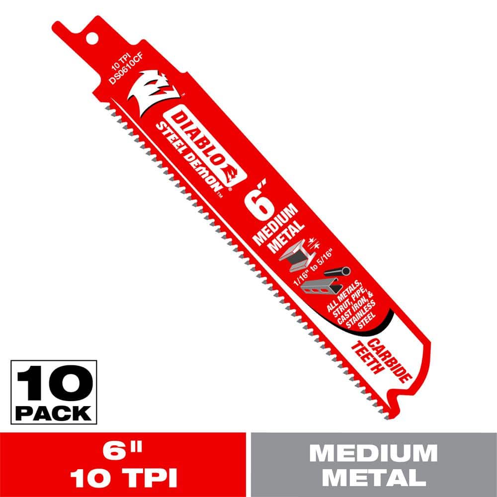 Reviews for DIABLO 6 in. 10 TPI Steel Demon Carbide Teeth Reciprocating ...