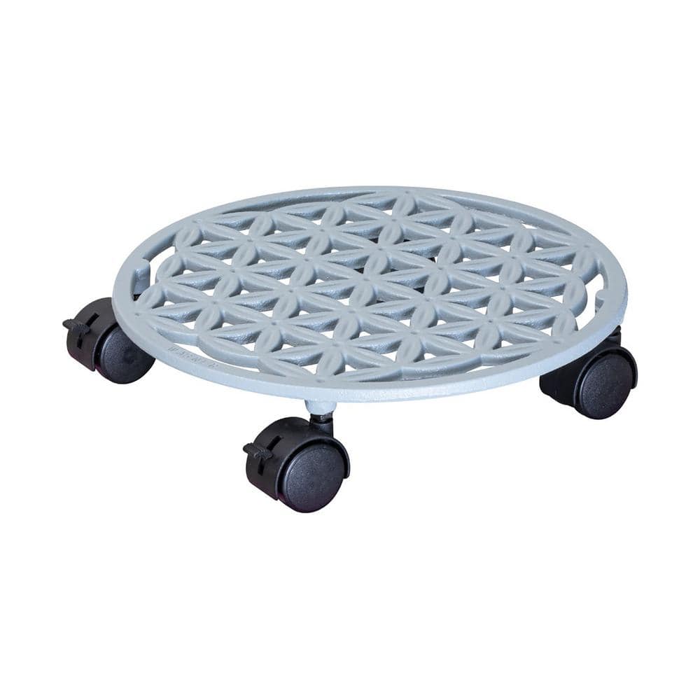 Wagner 11.4 in. Smoke Gray Round Cast Iron Plant Caddy 64-0919 - The ...
