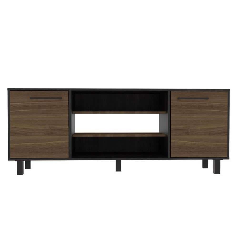 HomeRoots Carbon Espresso TV Stand Fits TV's up to 65 in. with Cabinet ...