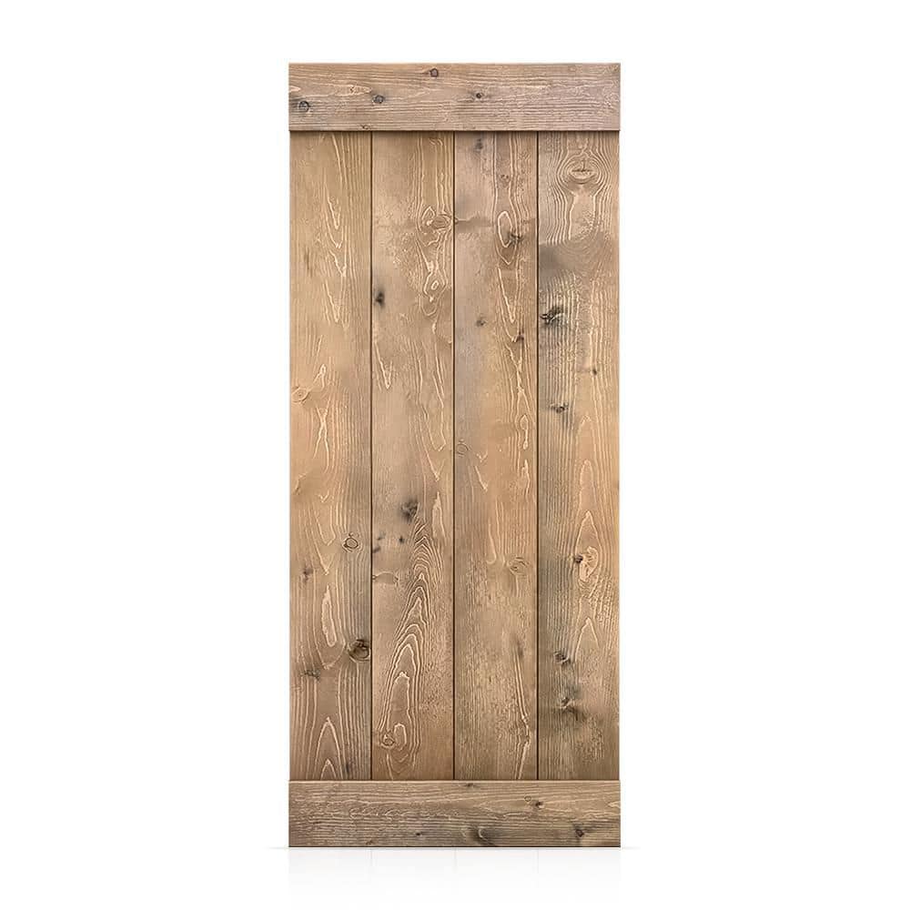 CALHOME 36 in. x 72 in. Light Brown Solid Pine Wood Bathroom Stall ...