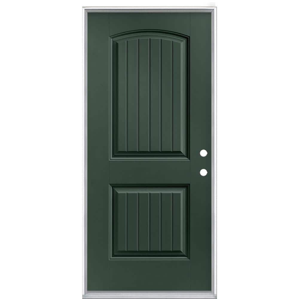 Masonite 36 in. x 80 in. Cheyenne 2-Panel Left Hand Inswing Painted ...