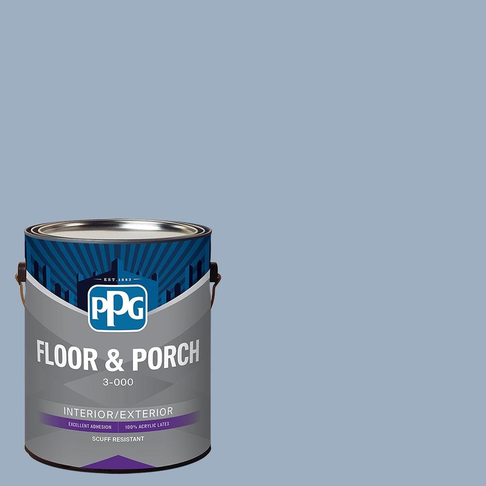 PPG 1 gal. PPG1163-4 Sterling Silver Satin Interior/Exterior Floor and ...