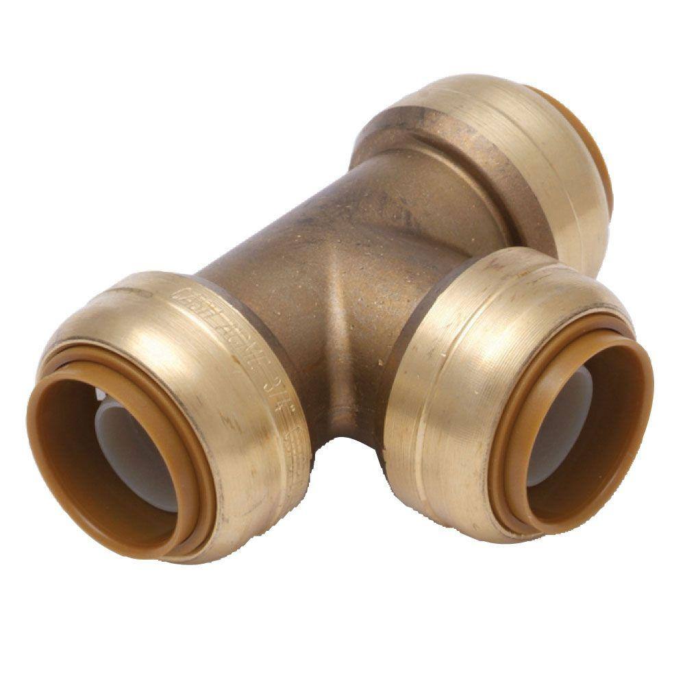 SharkBite 3/4 in. Brass Tees (10-Pack) U370CP - The Home Depot