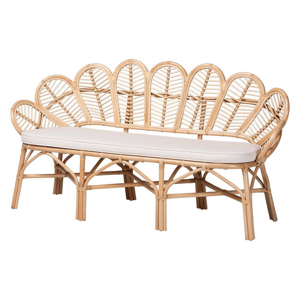 bali & pari Eliava Natural Rattan Bench 68.1 in. 259-14222-HD - The ...