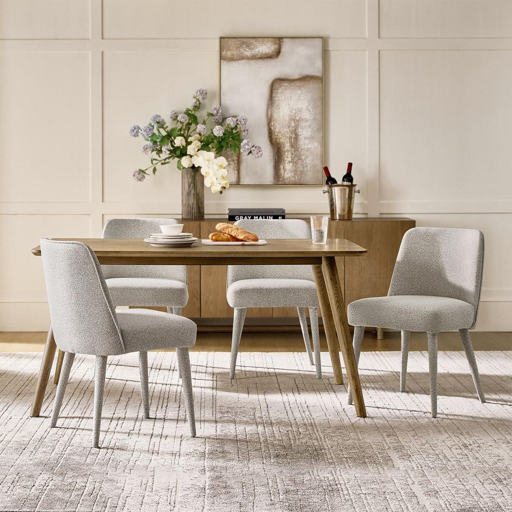 JAYDEN CREATION Fervor Taupe Modern Polyester Metal Legs Dining Chair ...