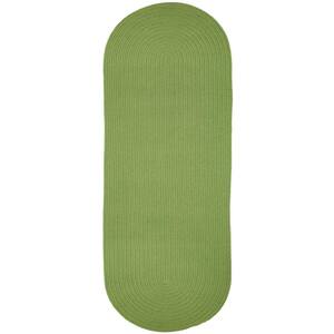 Rhody Rug Joy Braids Solid Lime 3 ft. x 5 ft. Oval Indoor/Outdoor ...