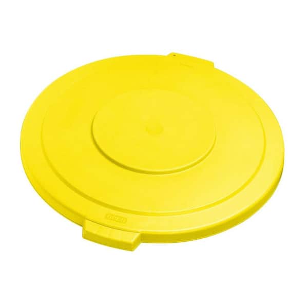 Carlisle Bronco 55 Gal. Yellow Round Trash Can Lid (2-Pack) 34105604 Carlisle Bronco 55 Gal. Yellow Round Trash Can Lid (2-Pack) 34105604