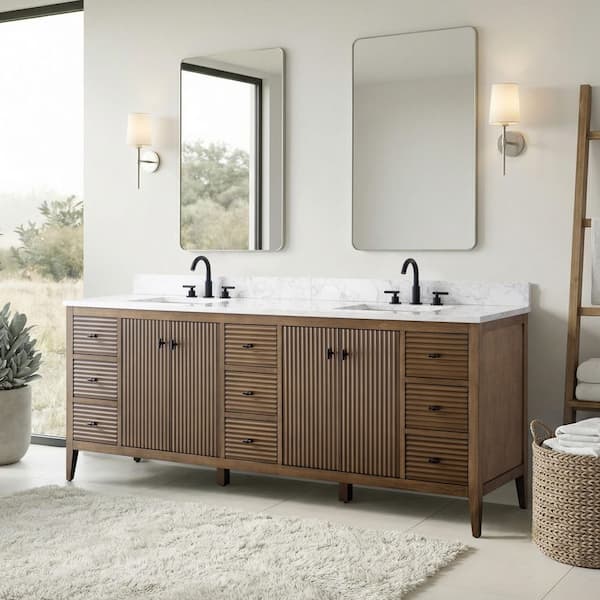Vanity Art 84 in. W x 22 in. D x 38 in. H Double Sink Bath Vanity in ...