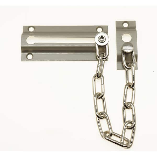 idh by St. Simons Solid Brass Chain Door Guard in Satin Nickel 11048 ...