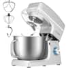 VIVOHOME 7.5 Qt. 6-Speed Silver Tilt-Head Kitchen Electric Stand Mixer ...