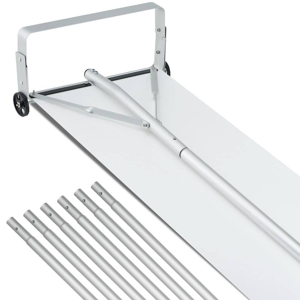 SKYSHALO Snow Roof Rake, 30 ft. Reach Aluminium Roof Shovel with Slide ...