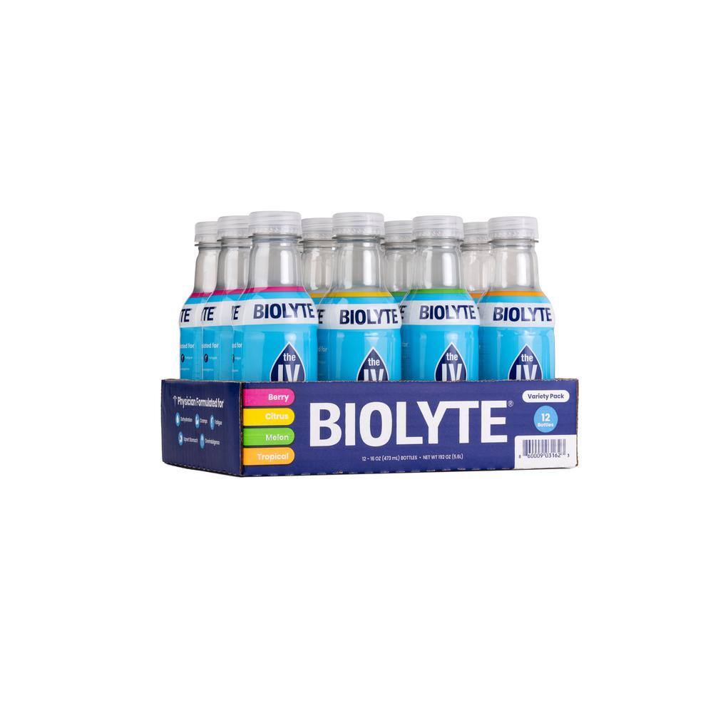 BIOLYTE Hydration Drink, Variety 12-Pack including Citrus, Berry ...