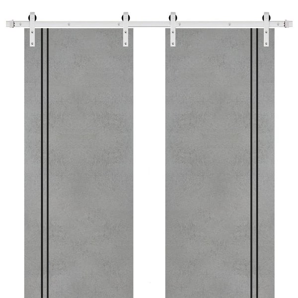 Sartodoors Assemble Required 42 in. x 96 in. 2-Panel Oak Solid Wood ...