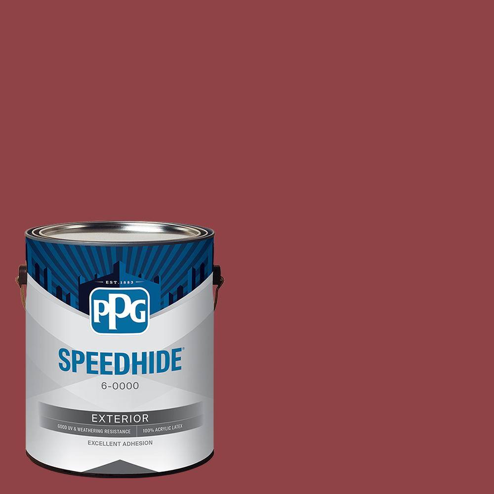 SPEEDHIDE 1 gal. PPG13-12 Crazed Cranberry Flat Exterior Paint PPG13 ...