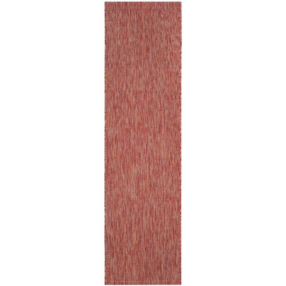 SAFAVIEH Courtyard Red 2 ft. x 7 ft. Indoor/Outdoor Patio Runner Rug ...