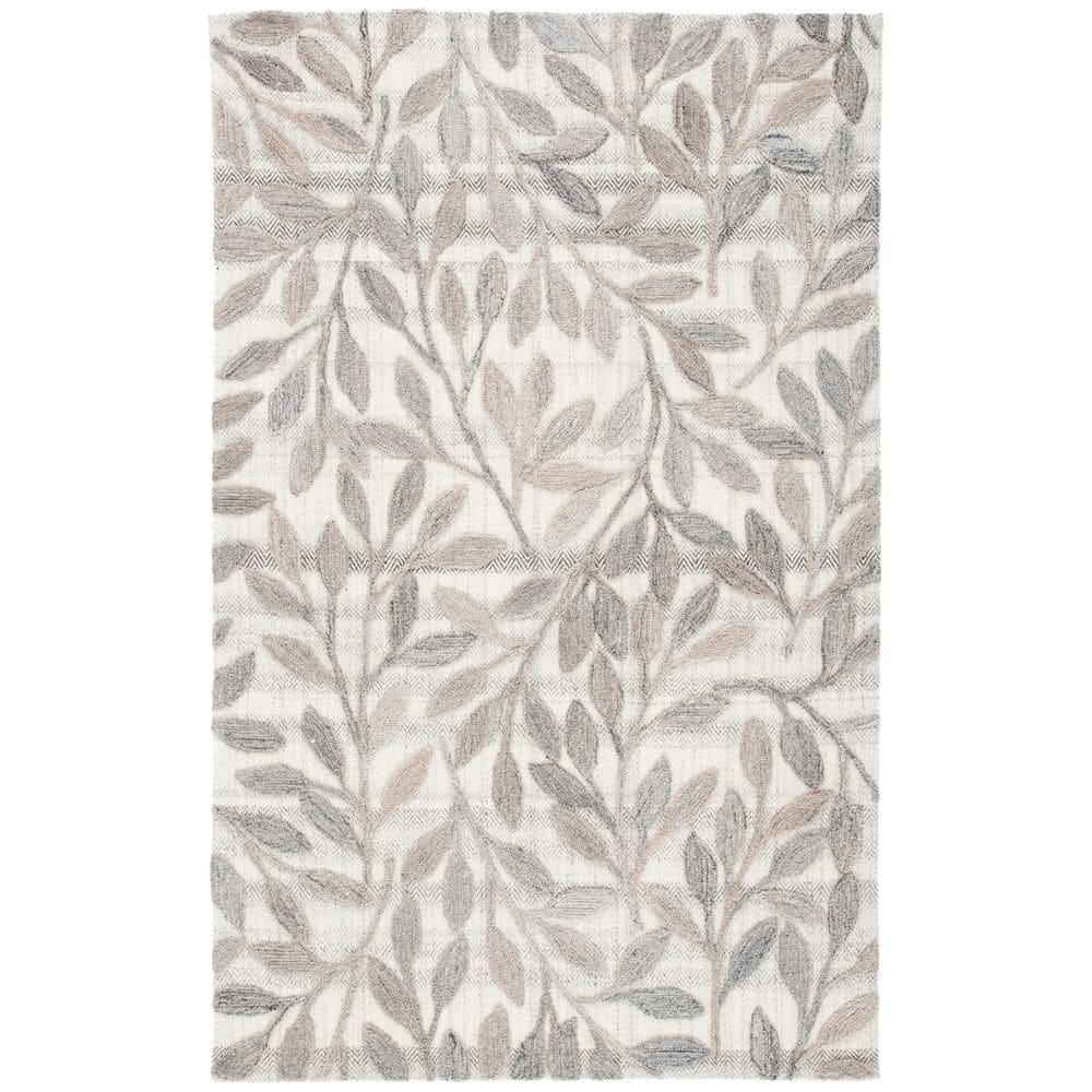 SAFAVIEH Southampton 6 ft. x 9 ft. Beige Leaves High-Low Area Rug ...