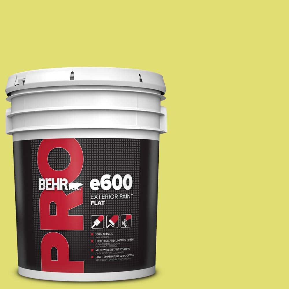 BEHR PRO 5 gal. #400B-4 Citron Flat Exterior Paint PR61305 - The Home Depot