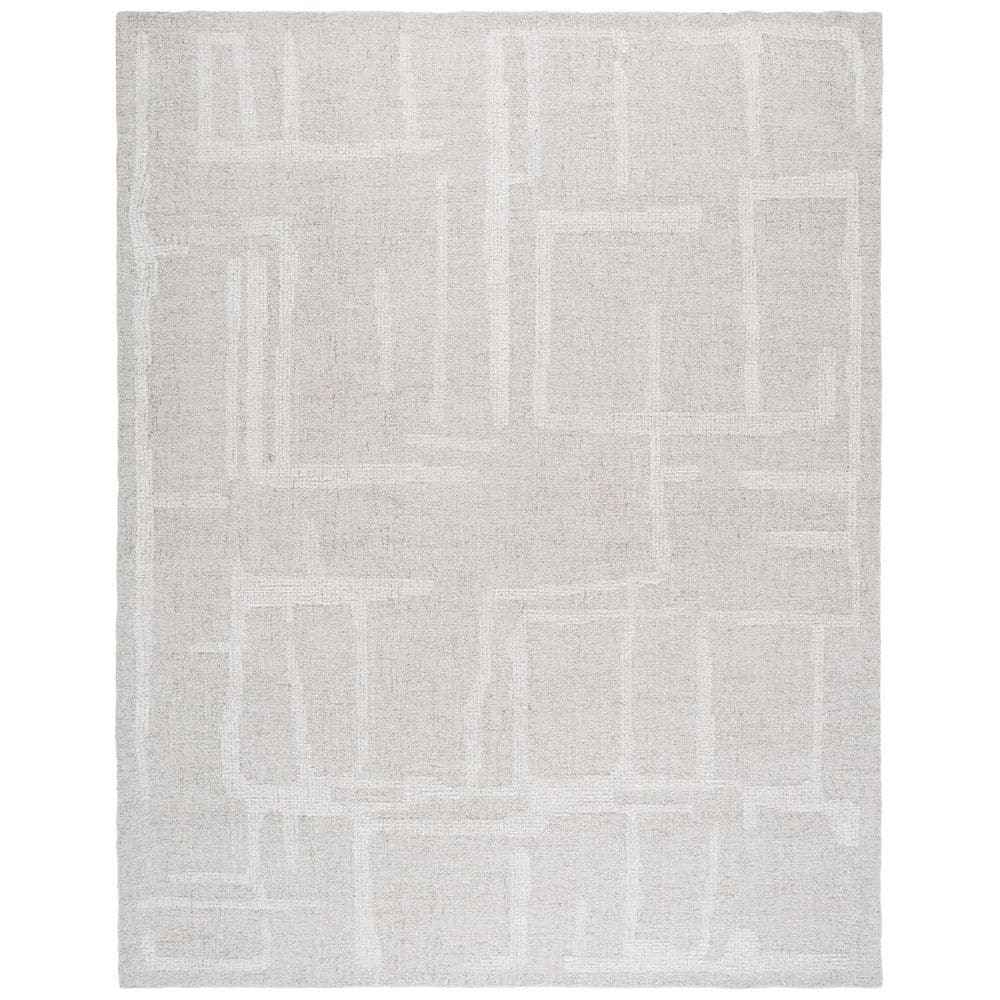 SAFAVIEH Abstract 8 ft. x 10 ft. Sage Green/Ivory Abstract Lines Area ...