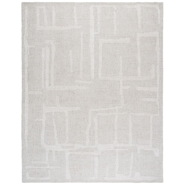 SAFAVIEH Abstract 8 ft. x 10 ft. Sage Green/Ivory Abstract Lines Area ...